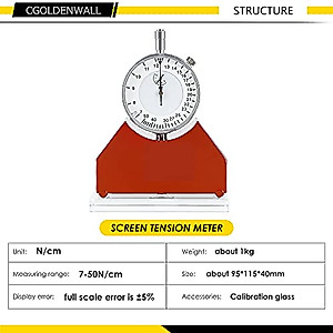 CGOLDENWALL High Precision Silk Screen Printing Tension Meter mesh tension meter Force Meter Tester Newton Tension Meter gauge measurement tool in silk print 7-50N