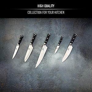 Zelite Infinity 8 Inch Chef Knife with Sheath - German High Carbon Stainless Steel Chef's Knife for Kitchen; Razor Sharp Cutting Knife with Paccawood Handle - Comes in Luxurious Gift Box