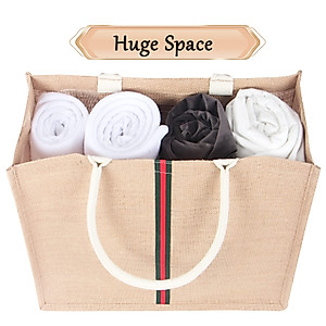 Bluenut Jute-Tote-Shopping-Bags-Burlap-Women-Reusable-Grocery-Market-Bags-Tote-Woven-Large-Shoulder-Bag-with-Handle-Straw-Bag-Gifts-for-Beach-Pool