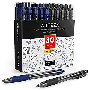 ARTEZA ARTZ-9225 Gel-Ink-Rollerball-pens, Black&Blue 30
