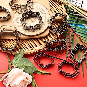 Plaque Frame Cookie Cutters Set -Different Frames Plaque and Tiles Cutter Molds for Making Fondant Cake Cookies Biscuit Fruit, Great for Wedding Mother's Day and Birthday Party Decorations (27 Pcs)