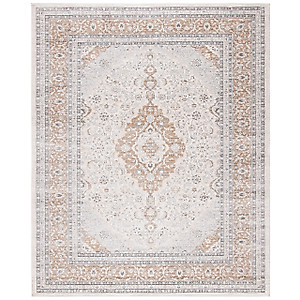 SAFAVIEH Isabella Collection Area Rug - 10' x 14', Cream & Beige, Oriental Design, Non-Shedding & Easy Care, Ideal for High Traffic Areas in Living Room, Bedroom (ISA919B)
