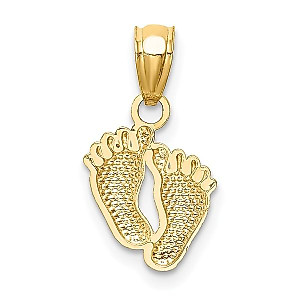 IceCarats 14K Yellow Gold Small Feet Necklace Charm Pendant Only