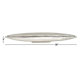 Deco 79 Aluminum Tray, 34" x 5" x 3", Silver