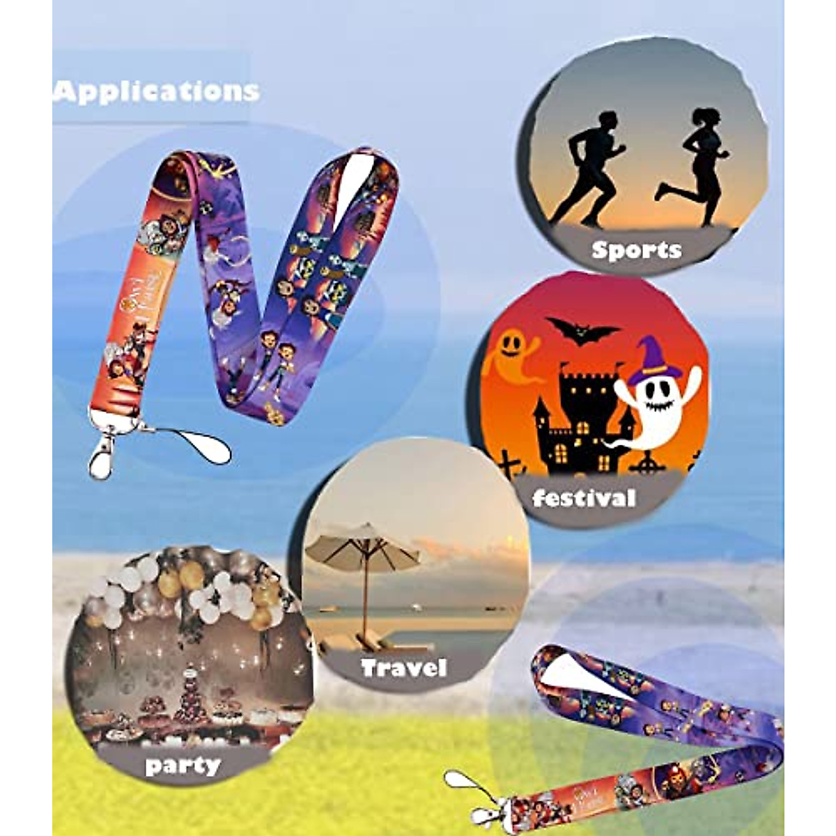 Owl House Lanyard Cartoon Lanyards for Id Badges Neck Lanyard for Keychain Key Rings Halloween Carnival Gift Purple