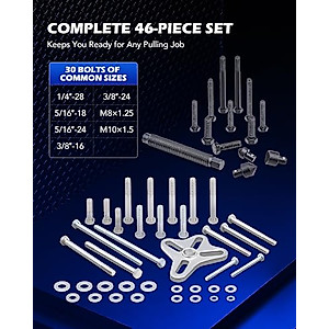 Orion Motor Tech Harmonic Balancer Puller Kit, Power Steering Pulley Puller Installer Tool Set, Automotive Steering Wheel Puller Tool Kit, Flange Type Gear and Crank Puller Set