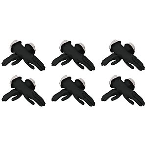 Casabella Premium Waterblock Latex Cleaning Gloves with Tapered Fit & Double Cuff, Breathable - Black - 6 Pack
