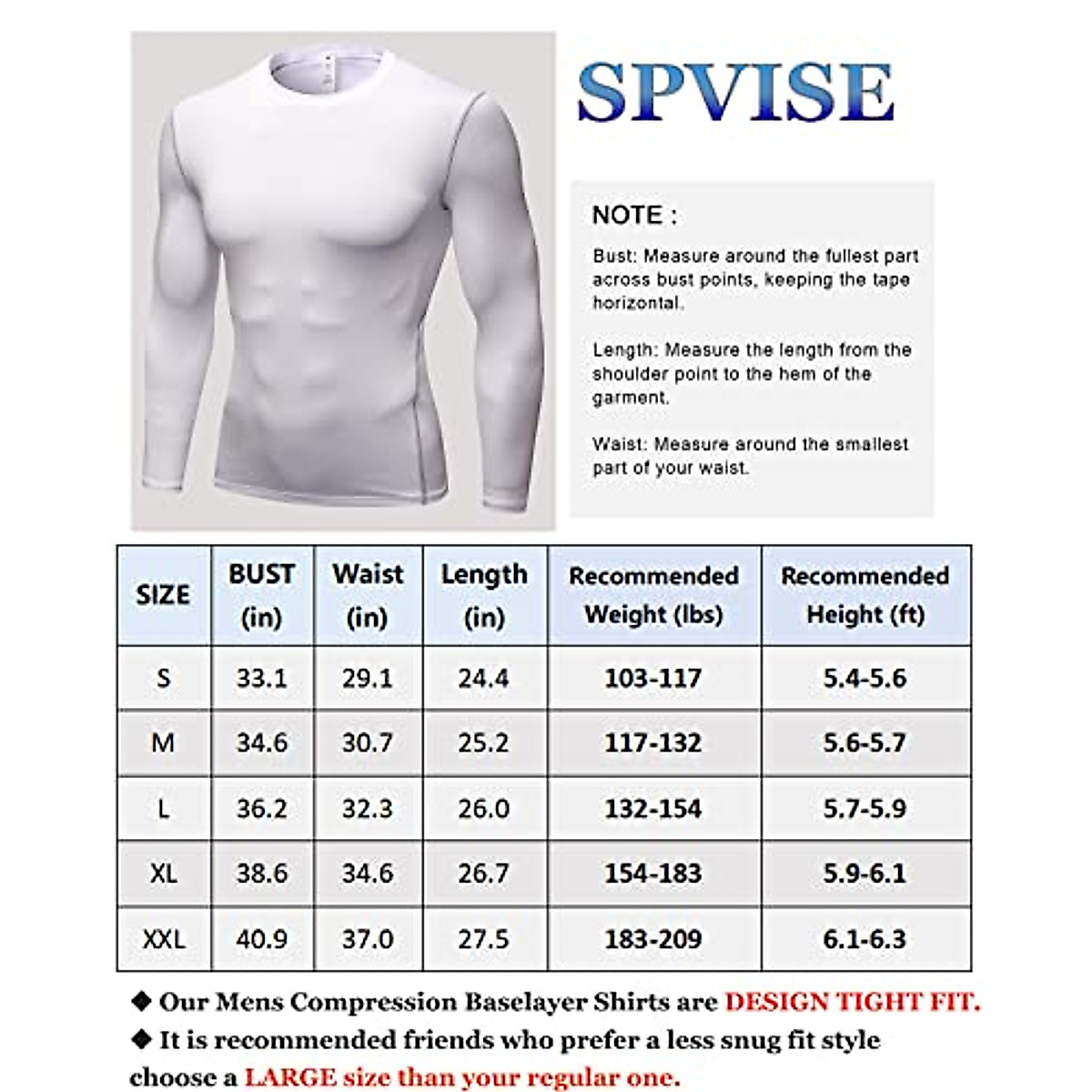 White Compression Shirts Mens Long Sleeve Running Gym Top Shirts Lightweight Sports Baselayer Undershirt Cool Dry