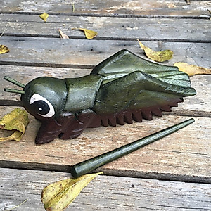 Cozinest Wooden Percussion Frog, Cricket and Owl Set 3 Musical Instrument Products From Thailand Home Office Decoration Nice Gift (Small)