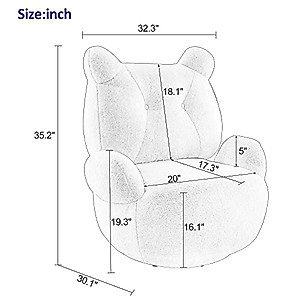 HAUSHECK Swivel Barrel Chair, Black