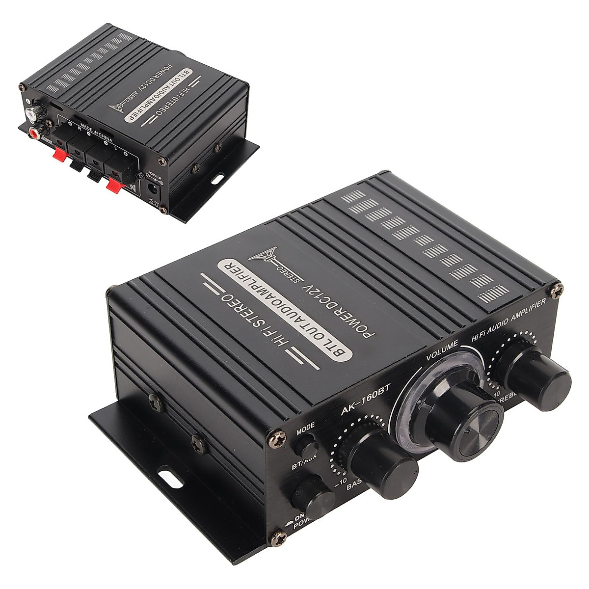 AK-160BT5.0 Power Amplifier,20Wx2 20Hz-20KHz DC 12V HiFi Mini Amp Home Theater Stereo Receiver,Receiver Audio Amplifier for Car Home