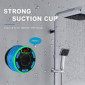BassPal IPX7 Waterproof Speaker, Bluetooth Portable Wireless Shower Speakers with LED Display, FM Radio, Suction Cup, Light Show, TWS, Loud Stereo Sound for Pool Beach Home Party Travel Outdoors