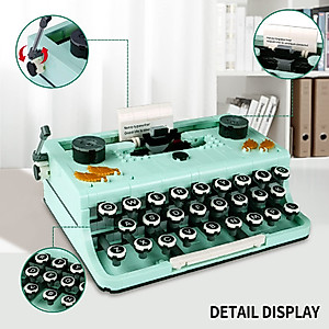 DHODNQP 820PCS Ideas Retro Typewriter Building Blocks Toys Model,Classic Printer Models Building Set,Best Nostalgic Gift for 6+ Year Old Kids or Adults (820pcs) (A)