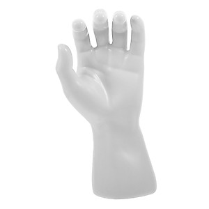 Table Top Display Stand Hand Model for Gloves Hand Mannequin Jewelry Display Stand Male Hand Model for Bracelet Bangle Gloves Ring Display White Left Plastic Gloves