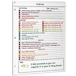 To Do List Notepad, Daily Task Planner with Checklist, 52 Sheets Tear Off Note Pad with 2023 Calendar, Work and Personal Organized, 8.5" X 11", A4 Size, 3 Hole Punched