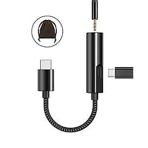 USB C Headphone and Charger Adapter, 2 in 1 Stouchi 32bit 384khz USB Type C to 3.5mm Audio Jack with PD 30W Fast Charging Converter for Stereo, Aux, Earphones Compatible with Galaxy S20/S21 Note 20/10