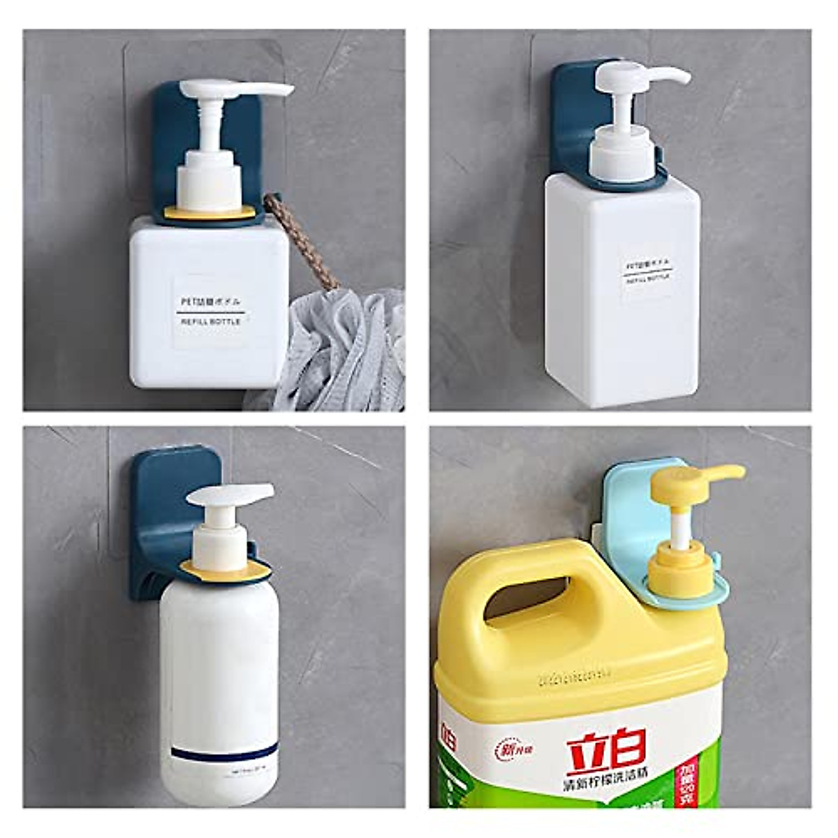 jomgeroz Wall Mounted Shower Gel Storage Holder Suction Cup Shampoo Soap Liquid Rack Wall Mounted Shower Gel Holder