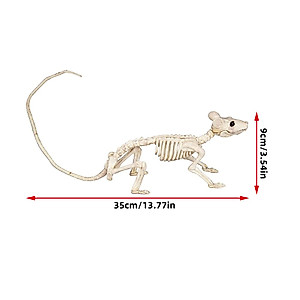 Medou Halloween Rat Skeletons,Rat Skeleton for Halloween Decorations, Weather Resistant Yard Decorations w Bendable Tails and Movable Jaws,Great Prop for Party Decor (Rat)