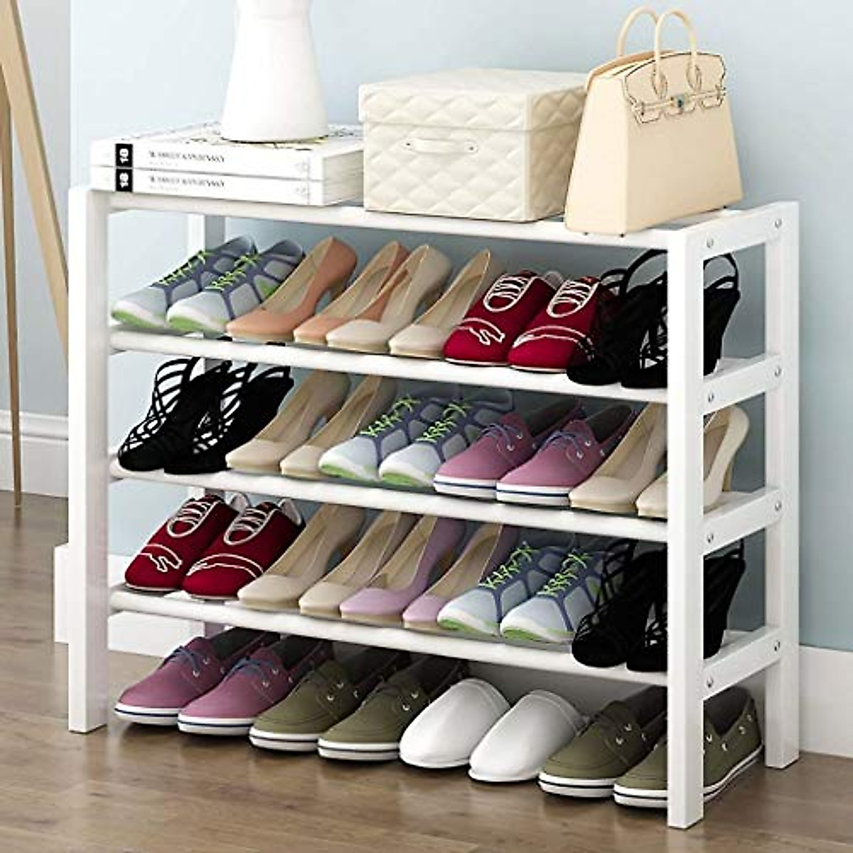 DINGZZ Shoe Rack, Shoe Shelf Storage Organizer for Entryway Hallway Bathroom for Boots Rack