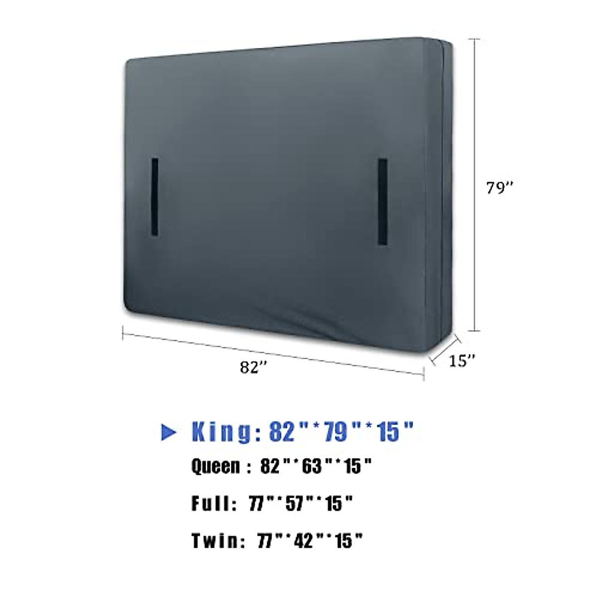 PAMYO King Mattress Bag for Storage Moving Protector, Waterproof Reusable Mattress Cover with Heavy Duty 8 Handles Water Resistant Zipper Closure and 2 Adjustable Straps, Gray