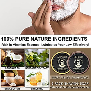 Straight Razor Shaving Kit, Includes 2 Packs Shaving Soap, Straight Edge Razor, Shaving Cream,Shaving Brush and Shaving Bowl Shaving Unique Gifts Set Stocking Stuffers for Men Him Dad (Sweat Orange)