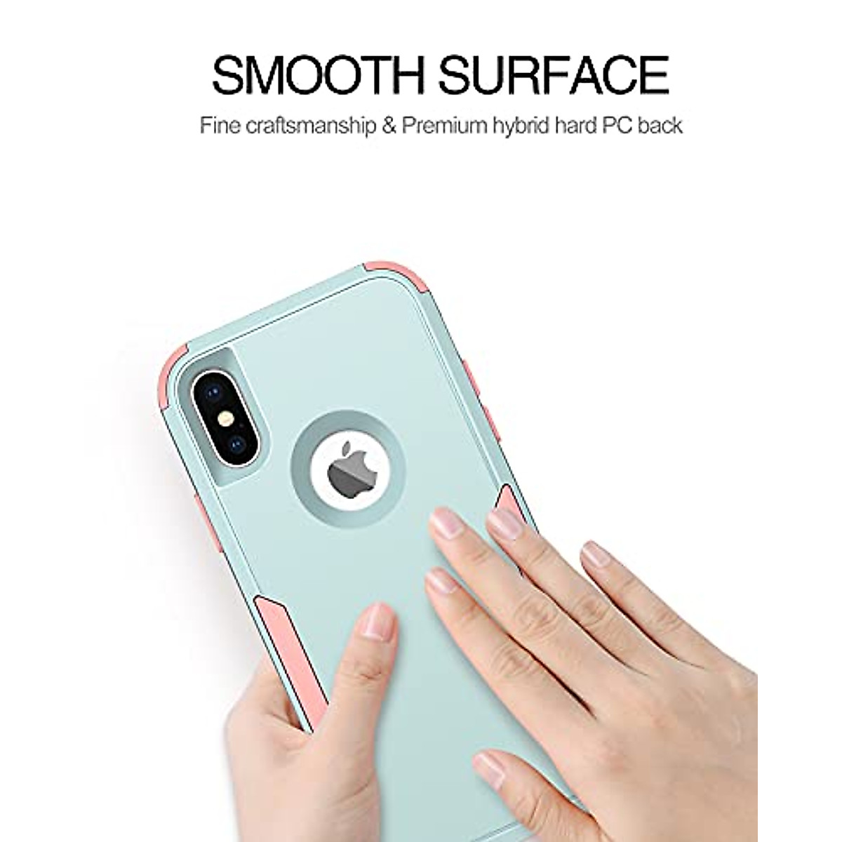 BENTOBEN iPhone X Case, iPhone Xs Case, 3 in 1 Heavy Duty Rugged Hybrid Hard PC Soft TPU Bumper Shockproof Non-Slip Protective Cases Cover for iPhone X (2017) / iPhone Xs (2018) 5.8 Inch, Green/Pink