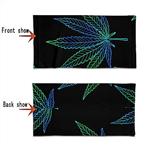 Marijuana Contour Blue Green Leaf Hemp Face Scarf Cover Outdoor Sport Running Women Men Face Cover Variety Face Towel Neck Headband