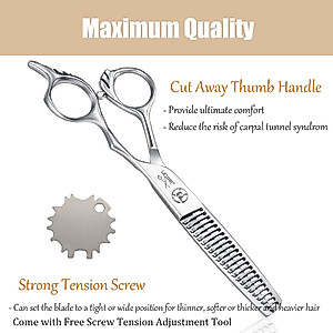 JASON 6" Texturizing Hair Scissors, 23 Teeth Hair Texture Shears Professional Blending Hair Thinning Scissor for Barber, Hairdresser, Stylist, Women and Men, Japanese 440C Stainless Steel