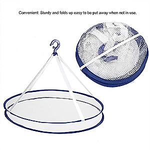 Alvinlite Mesh Hanging Dryer Rack, Foldable Clothes Laundry Hanging Net Single Layer Sweater Drying Rack for Home Use