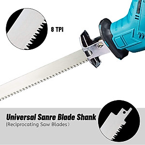 ZUZZEE 9inch 8TPI Unpainted Stainless Steel Reciprocating Saw Blade for Frozen Meat Bone Cutting Wood Pruning (5 Pack)