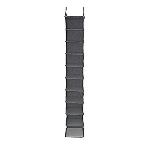 Household Essentials 10 Closet Organizer with Hooks Hanging Shelf, Graphite