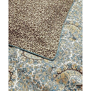 Lauren Ralph Lauren Riley Paisley Brown Blue Grey Full Queen 3 pc Duvet Set Shams (Queen (U.S. Standard))