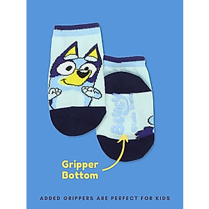 Bluey Boys Toddler 6 Pack Gripper Quarter Socks (X-Small (2T-4T), White)
