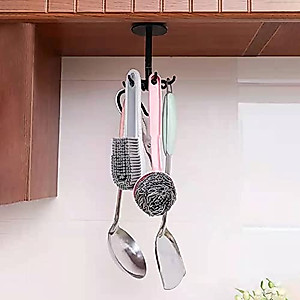 kdhgoo 1PC Self-Adhesive 360° Rotating Hook with 6 Hooks for Kitchen Bath Wardrobe Wall Hooks Space Saving No Drilling