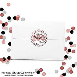 Confetti Rose Gold Polka Dot 100th Birthday Party Sticker Labels, 40 2" Party Circle Stickers by Amanda Creation, Great for Party Favors, Envelope Seals & Goodie Bags