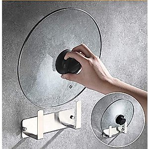 Pot Lid Rack, Wall Mounted 304 Stainless Steel Pan Lid Organizer Holder, Self-Adhesive or Mounting with Screws, Kitchen Cooking Utensil Tool (Set of 2) (Silver)