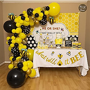 Bee Balloon Arch & Garland Kit - Mixed Yellow and Black Balloons for Bumble Bee Party - What Will It Bee Gender Reveal, Honey Bee Baby Shower, Happy Bee Day, Bee Birthday Party Decorations & Supplies
