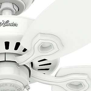 Hunter Fan Company 53240 Builder Elite Indoor Ceiling Fan with Pull Chain Control, 52", Snow White Finish