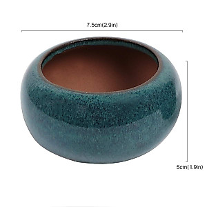 Happy Bonsai 2 pc Mini Glazed Pots Value Set + 4 Soft Mesh Drainage Screens