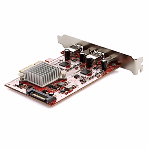 StarTech.com 4-Port USB PCIe Card - 10Gbps USB PCI Express Expansion Card w/ 2 Controllers - 2X USB-C & 2X USB-A Ports (USB 3.2 Gen 2) - USB/USB-C PCI-e Card - Full Profile, TAA (PEXUSB312A2C2V)