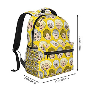 Ycivpoh Golden Backpack Versatile and Durable Double-Shoulder Backpack for Outdoor 16 in