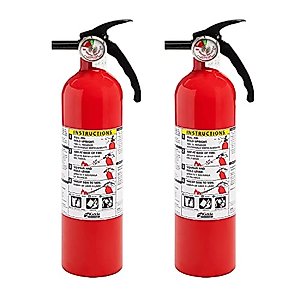 Kidde Fire Extinguisher for Home, 1-A:10-B:C, Dry Chemical Extinguisher, Red, Mounting Bracket Included, 2 Pack