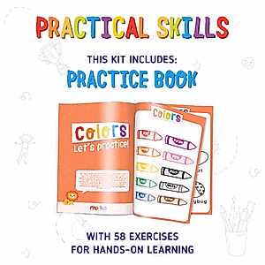 merka Toddler Flash Cards ABC Flash Cards Toddler Learning Flash Cards Preschool Homeschool Curriculum Kit Practice Book Sticker Set and Posters Learning Letters Numbers Shapes and Colors