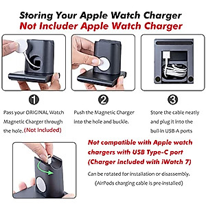 Hoidokly Wireless Charger 3 in 1 Charging Station Dock for Airpods Pro/3/2, AppIe Watch 8/7/6/5/4/3, Fast Wireless Charging Stand for iPhone 14 Pro Max/14/13/12/11/XR/XS/X/8/8 Plus(NO QC 3.0 Adapter)