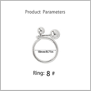 Polished Double Ball Statement Ring for Women Stainless Steel Spinning Simple Bead Band Finger Rings Comfort Fit Fashion Geometrical Holiday Birthday Christmas Jewelry Size 8