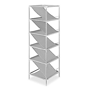 Whitmor Spacemaker Shoe Tower, 5-Tier, Gray