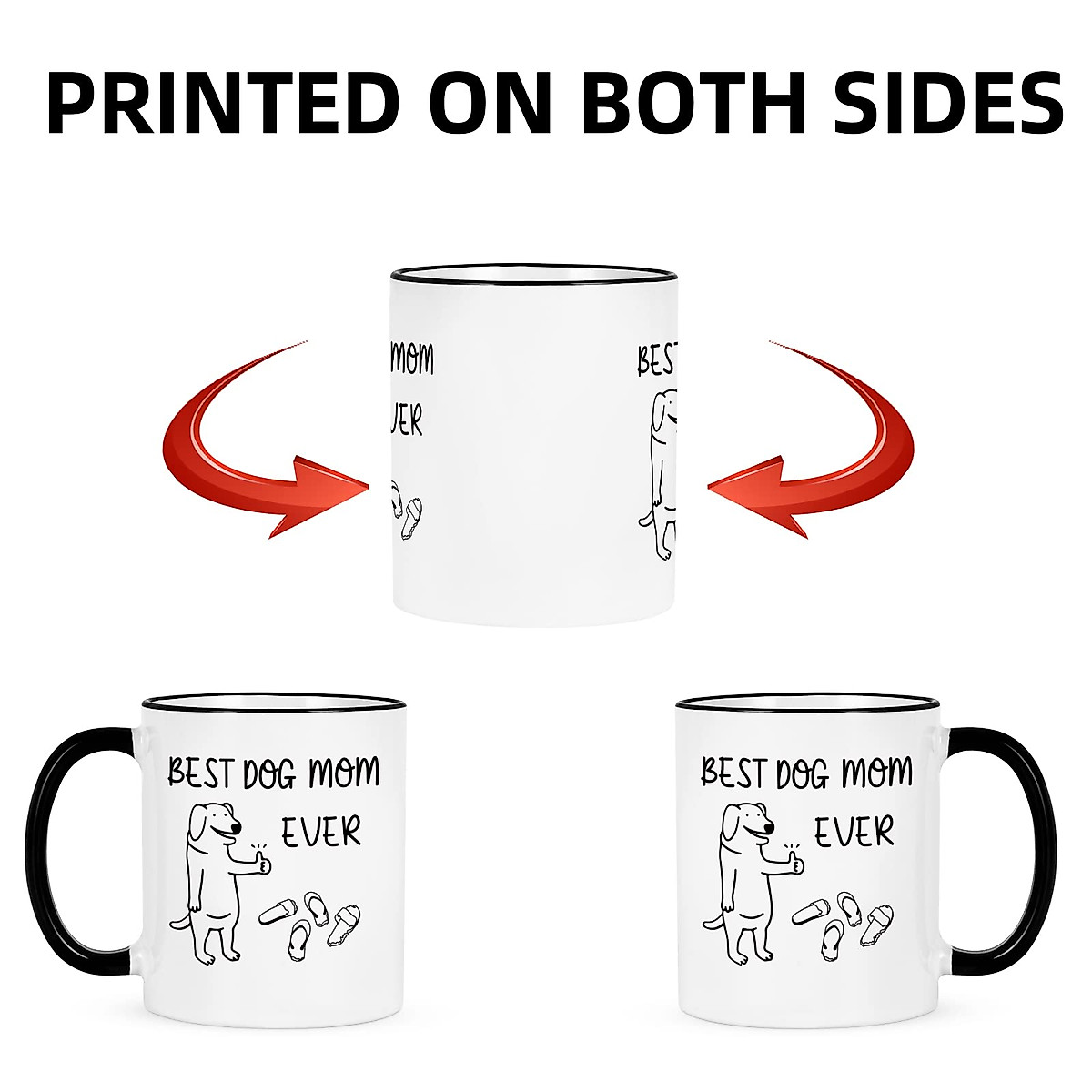 Maustic Dog Mom Gifts for Women, Best Dog Mom Ever Mug, Dog Mom Mothers Day Christmas Birthday Gifts, Best Dog Mom Gifts, Dog Lovers Gifts for Women, Funny Dog Mom Mug Cup Ceramic 11 Oz