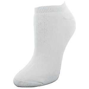 Sof Sole All Sport No Show Athletic Performance Socks for Men and Women (6 Pairs), Women's 5-10, White