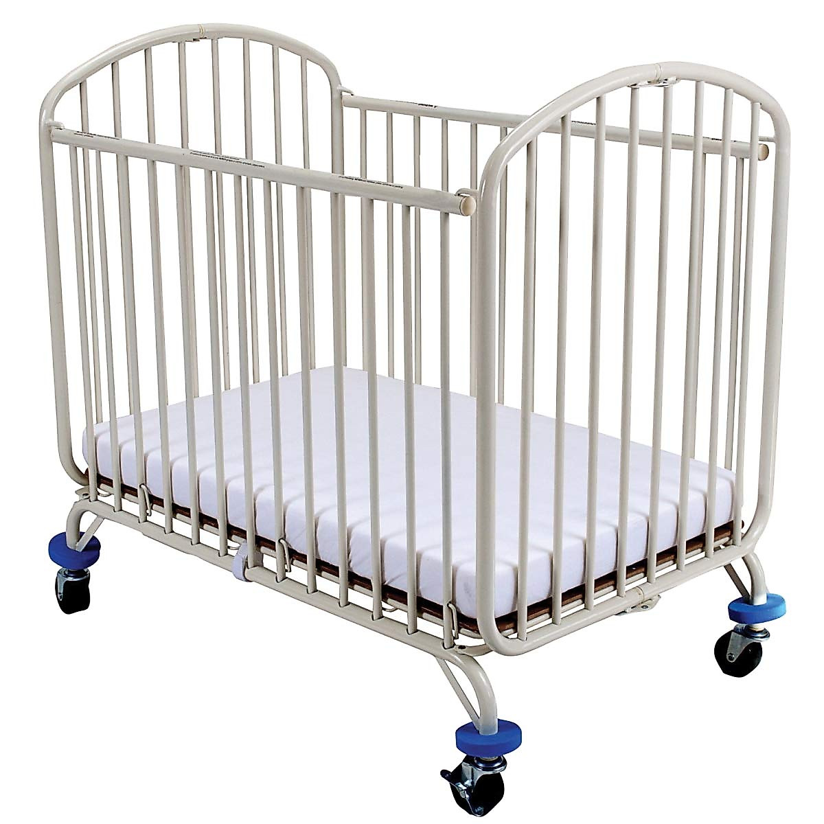 LA Baby The Folding Arched Mini/Portable Crib, White