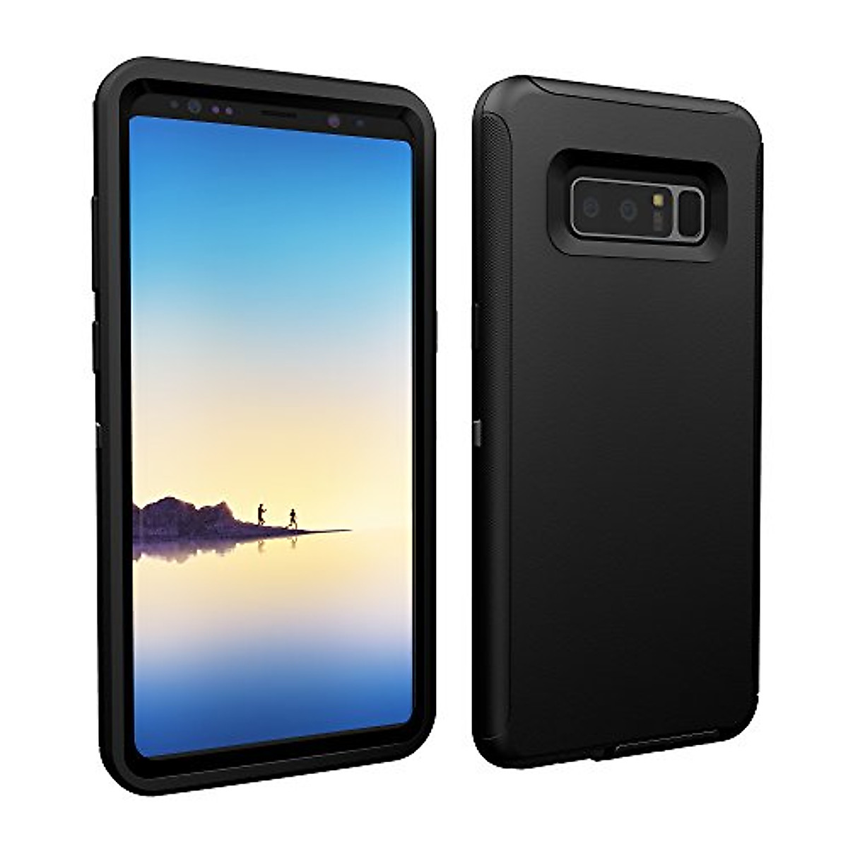 Galaxy Note 8 Case, ToughBox® [Armor Series] [Shockproof] [Black] for Samsung Galaxy Note 8 Case [Comes with Holster & Belt Clip] [Fits OtterBox Defender Series Belt Clip]